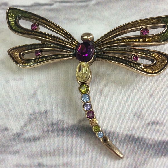 Jewelry | Dragonfly Rhinestone Brooch | Poshmark